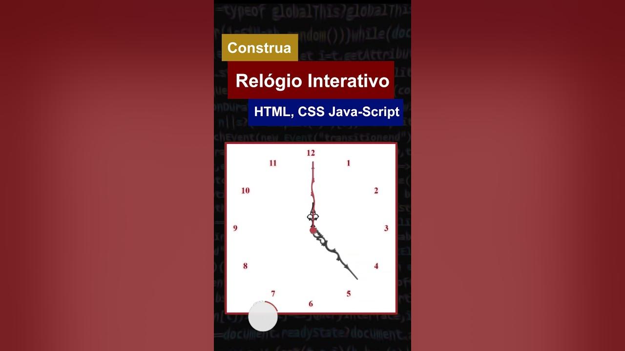 Crie Relógio Interativo Html Css Javascript Shorts Youtube