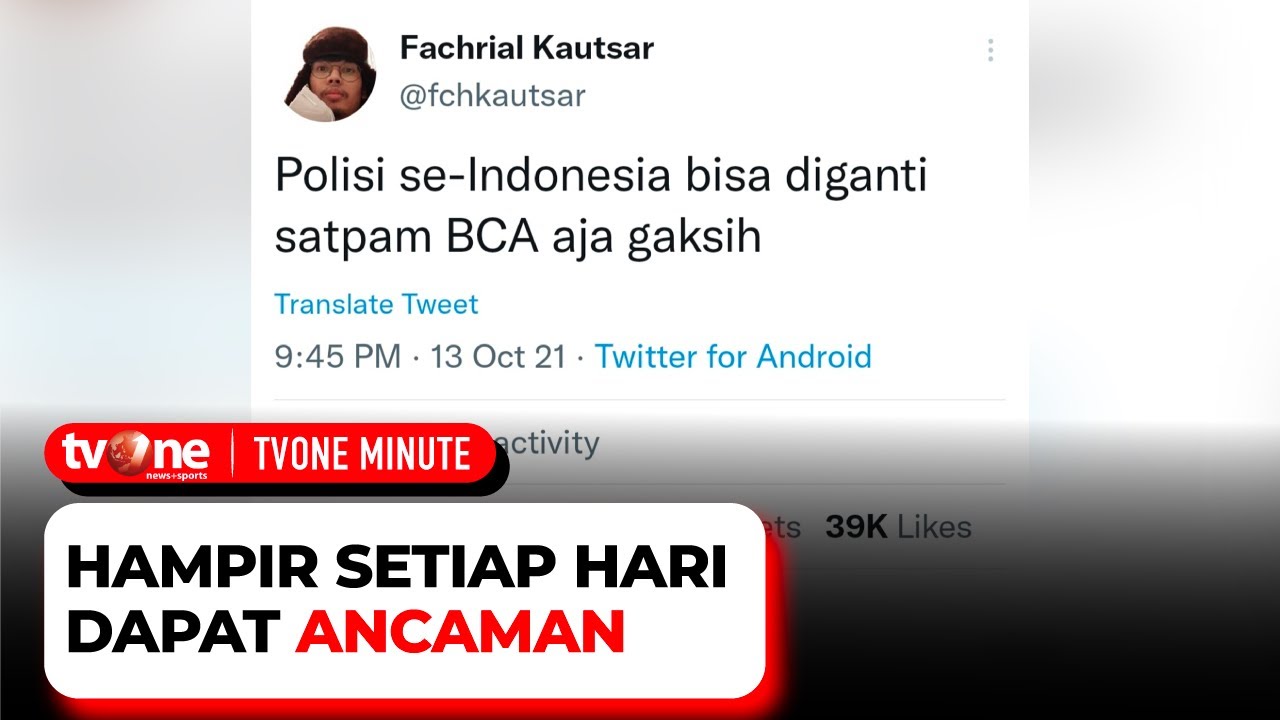Gara-gara Cuitan Minta Polisi Diganti Satpam BCA, Pria Ini Langsung Diteror | tvOne Minute - YouTube