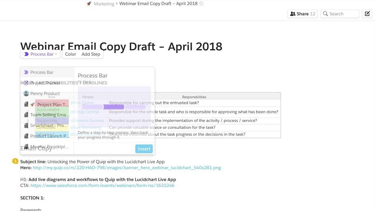 Quip Collaboration: Process Bar Live App - YouTube