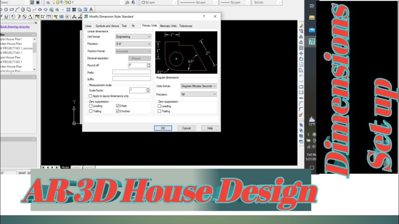 How to Set up Dimensions Advanced Level in Autocad - YouTube