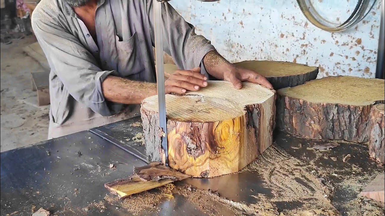 Unique Wood Cutting | Log Cutting Round Shape | Wooden Meat Blocks ...