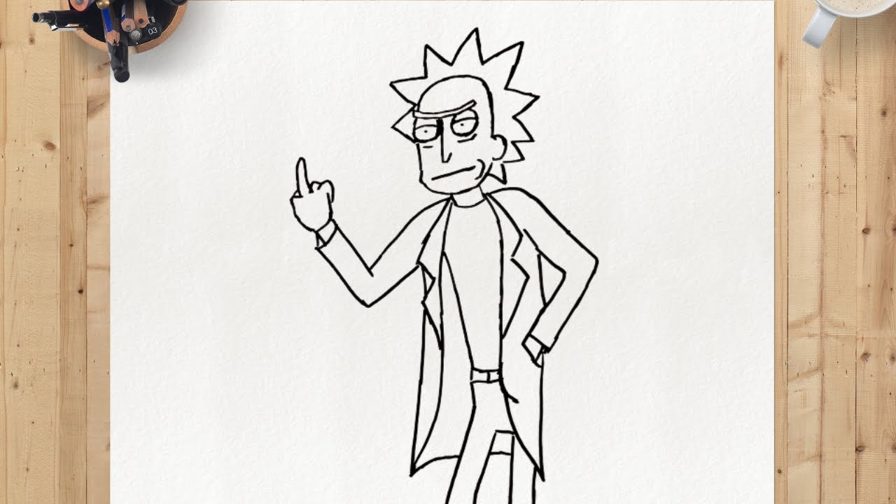 How to Draw RICK, Rick and Morty, Easy Step by Step Drawing Tutorial ...