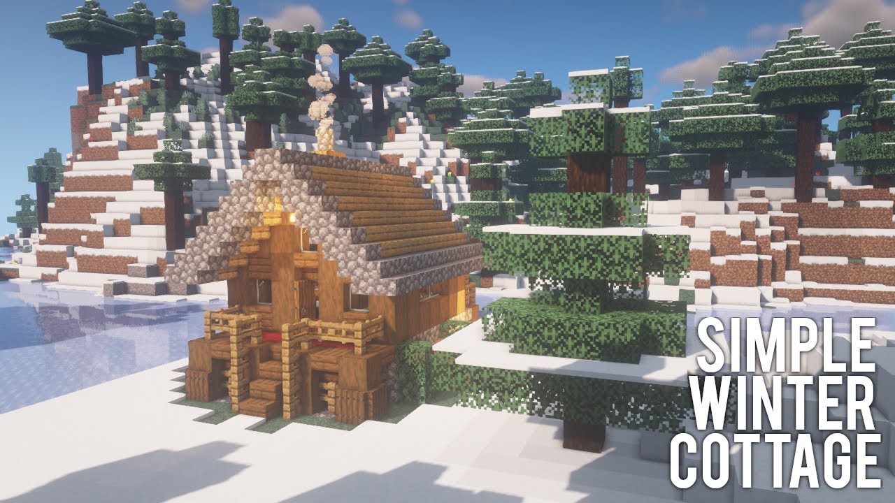 Minecraft: How to Build a Simple Winter Cottage | Starter House ...
