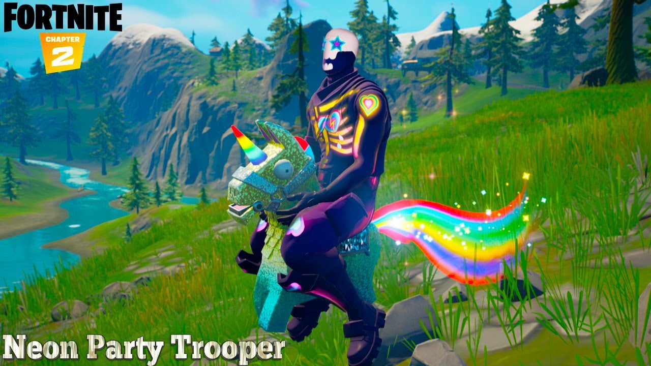 *NEW* NEON PARTY TROOPER STYLE SKIN GAMEPLAY - FORTNITE ITEM SHOP ...