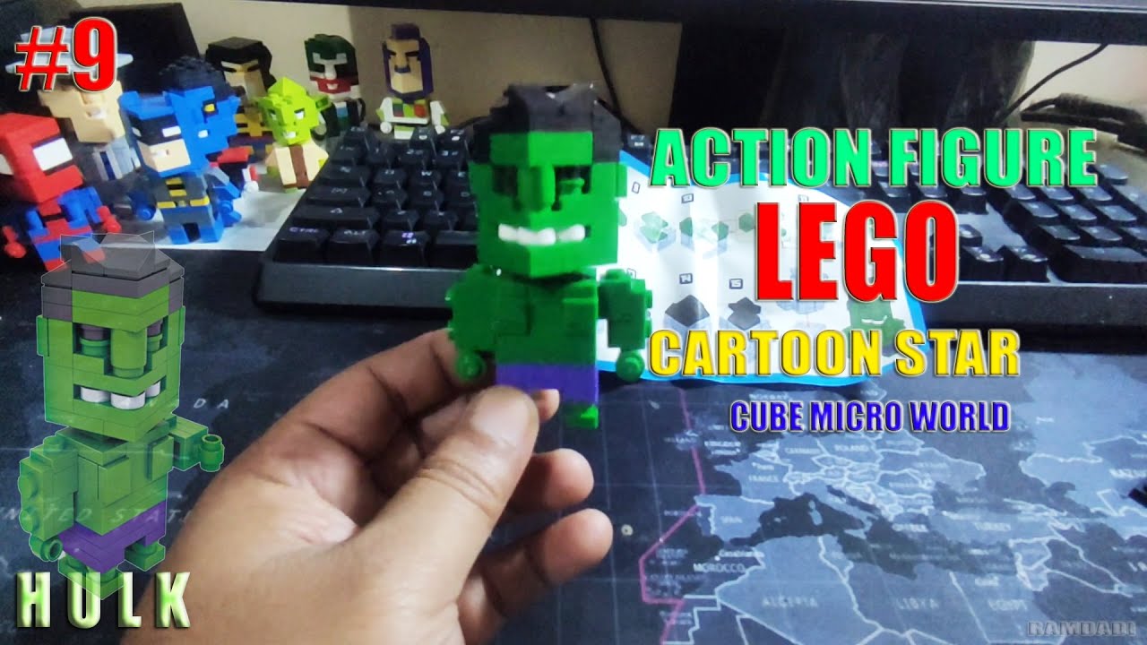 #9 Unboxing Action Figure LEGO Cartoon Star Cube Micro World HULK - YouTube