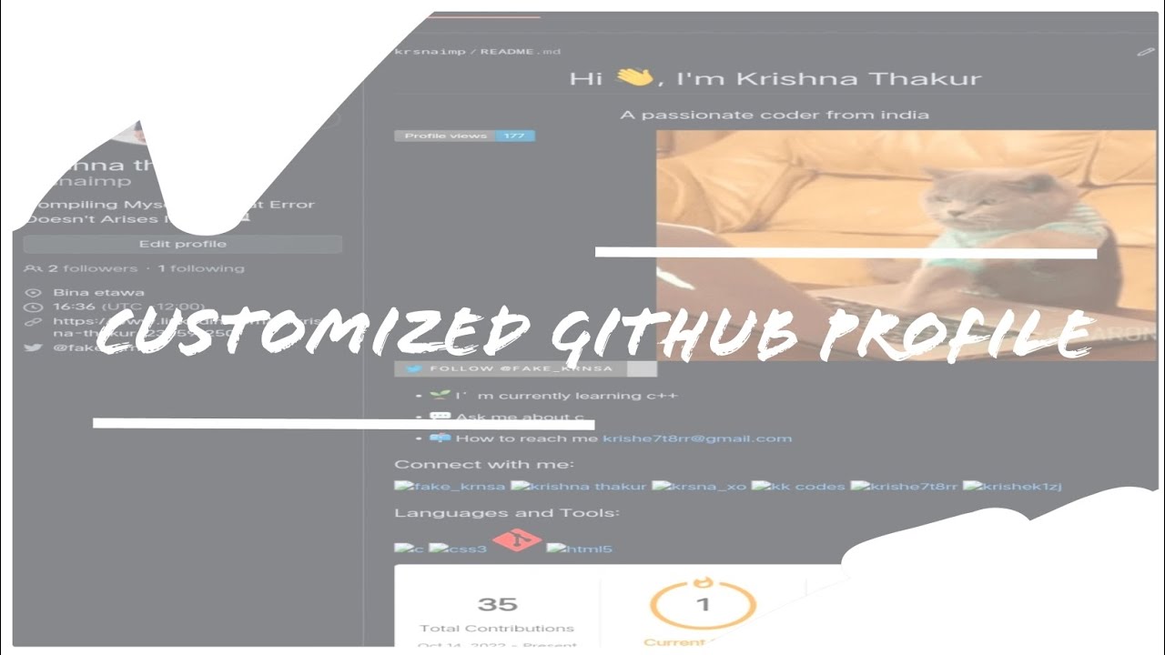 "Creating a Unique and Eye-catching GitHub Profile" - YouTube