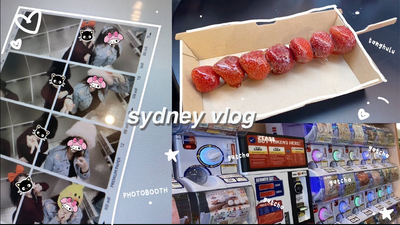 SYDNEY vlog 🍓 : elevator photo booth, melona soda, tanghulu, cat gacha ...