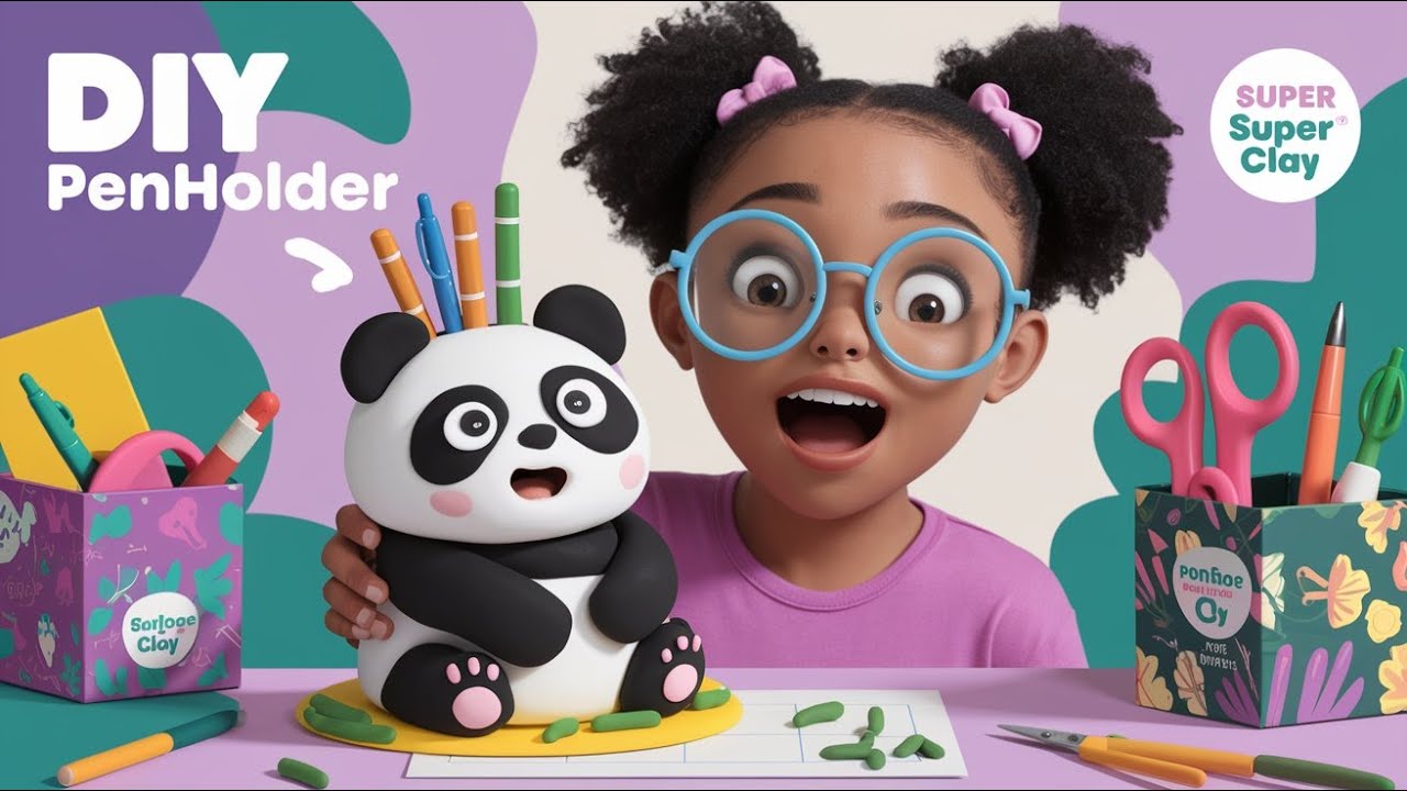 DIY Pen Holder | How to make Pen Holder made from Super Clay | Desk ...