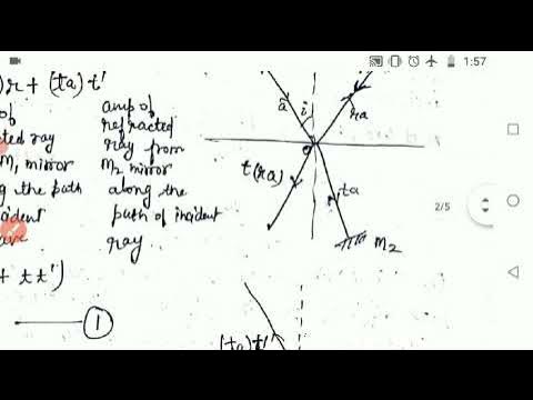 The Stoke's treatment of reflection and refraction, interference due to ...