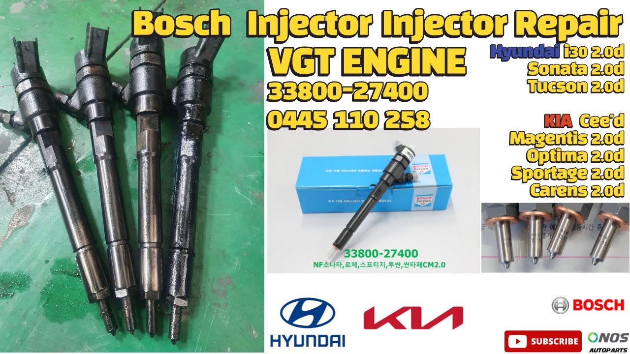 BOSCH DIESEL INJECTOR Repair 33800-27400 0445110258 - YouTube