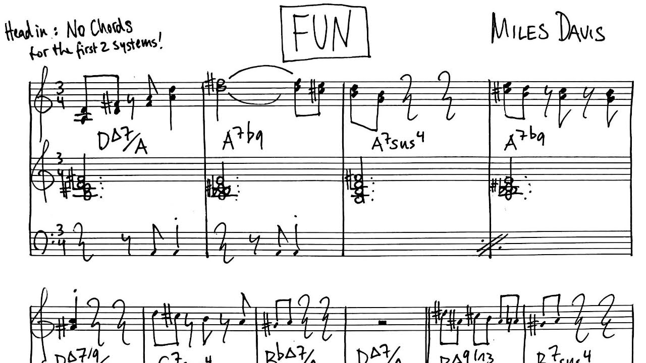 Miles Davis: Fun [lead sheet] - YouTube