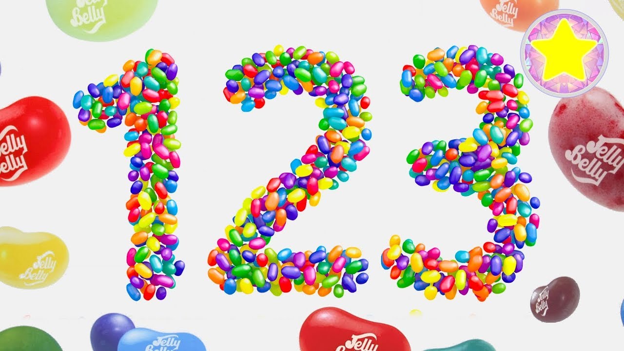 Learn Numbers with 3D candy jelly beans| Count 123,1-20|for kids - YouTube