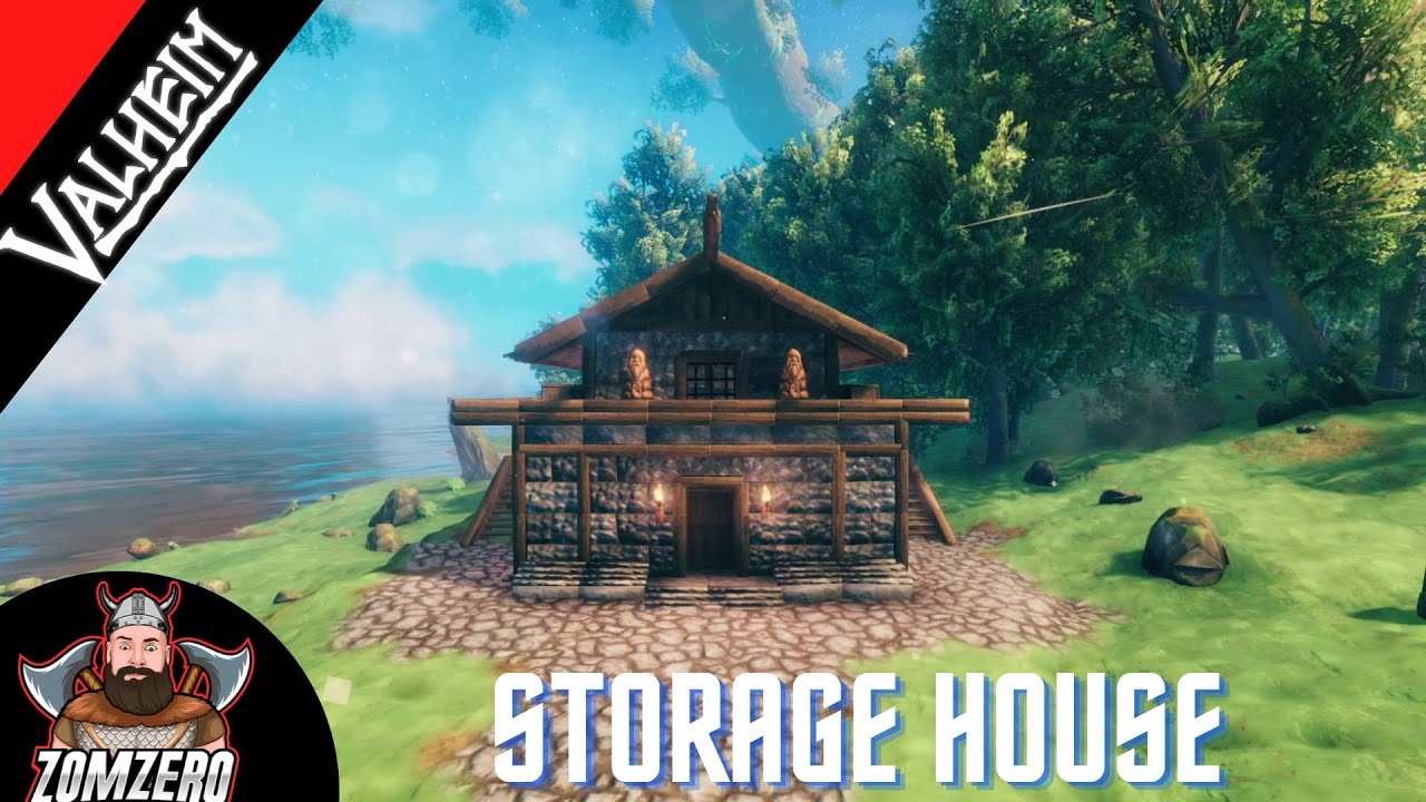 Valheim - Building A stone Storage House (New Design) - YouTube
