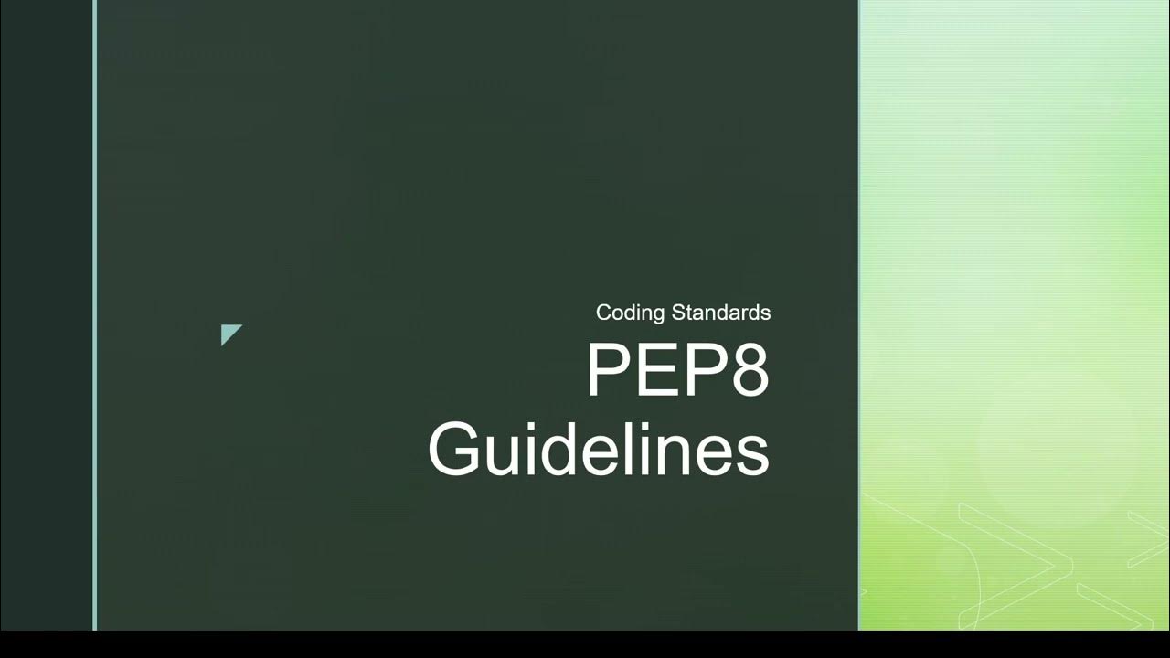 Python PEP8 Guidelines - Theory - YouTube