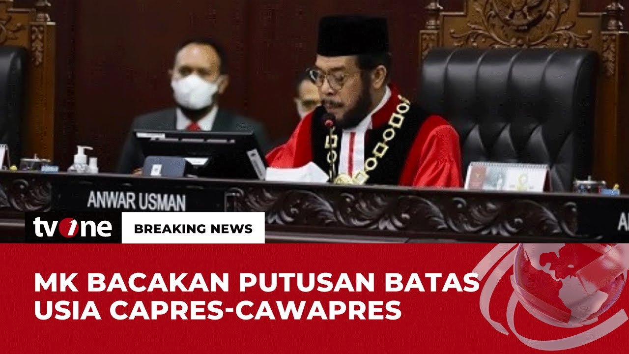 [breaking News] Mk Bacakan Putusan Batas Usia Capres Cawapres Tvone