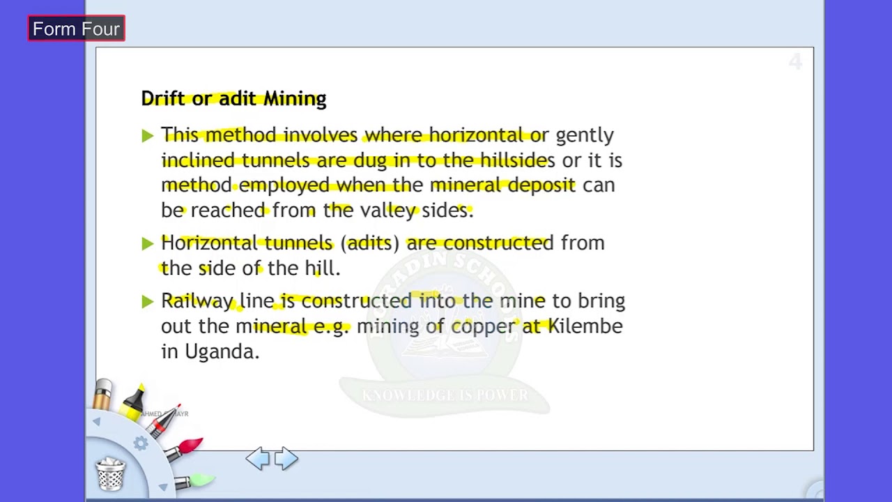 FORM 4 / GEOGRAPHY / MINING AND MINERALS ( TYPES OF MINING ) Lesson 8 ...