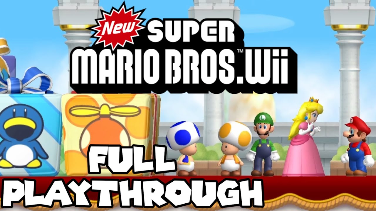 (4 Player) New Super Mario Bros. Wii | Full Playthrough - YouTube
