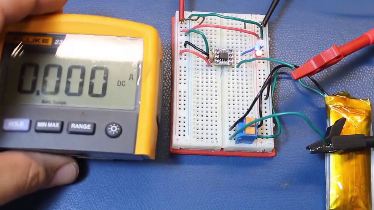 TP4056 Butt Naked on Breadboard- Minimum Circuit and pinouts - YouTube