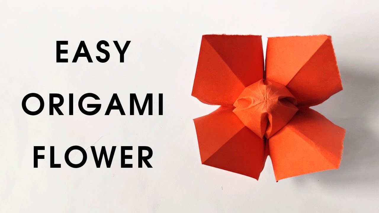 Origami FLOWER with 4 petals | How to make a paper flowers - YouTube