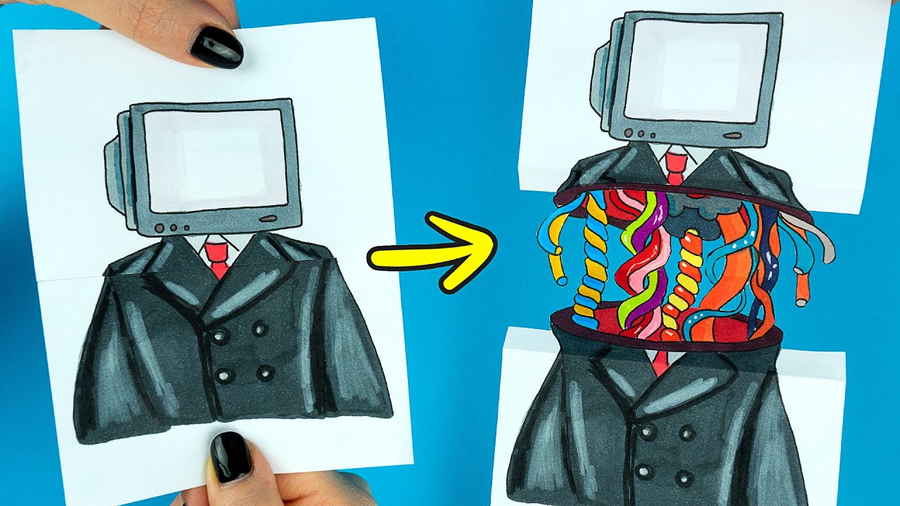DRAWING TV MAN from SKIBIDI TOILET | ART & PAPER CRAFT - YouTube
