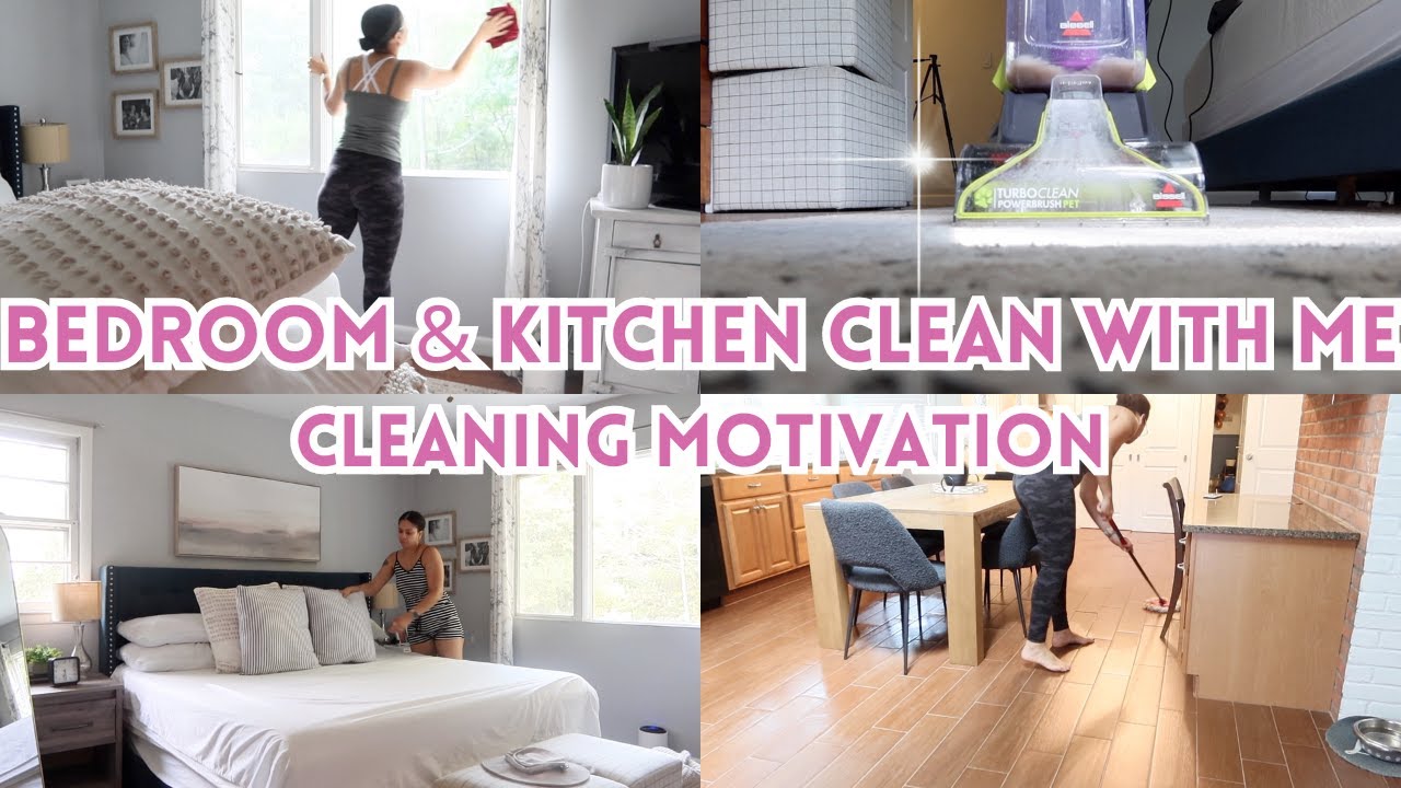 BEDROOM & KITCHEN || CLEAN WITH ME || CLEANING MOTIVATION - YouTube