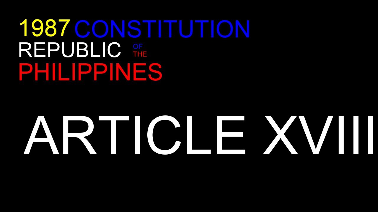 The 1987 Constitution of the Republic of the Philippines - ARTICLE ...