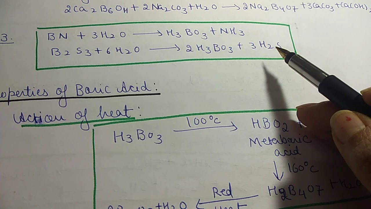 Oxo acids of Boron : B.Sc. 2nd year - YouTube