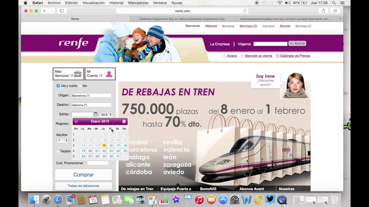 Tutorial para aplicar el descuento de Renfe - YouTube