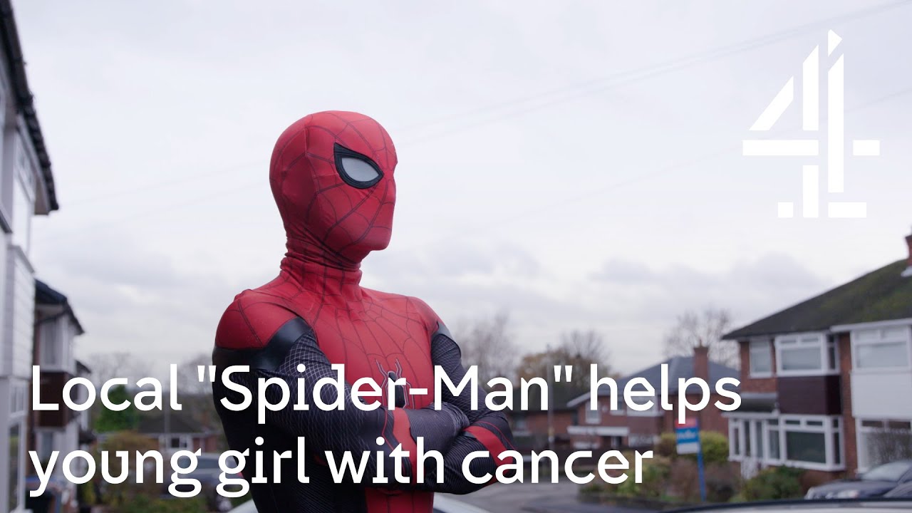 Local "Spider-Man" helps young girl with cancer - YouTube