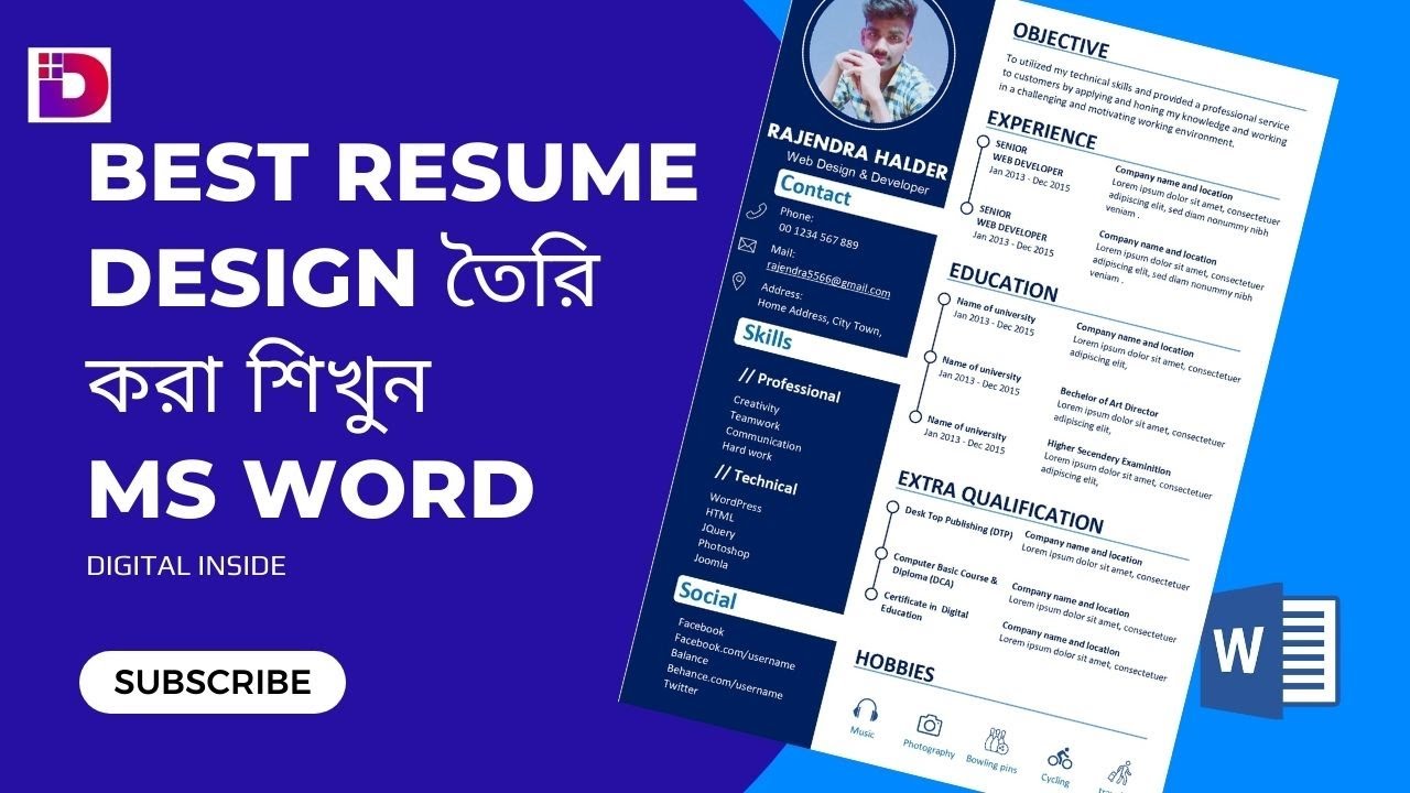 CV Design just 15 min// How to make CV // Resume in MS Word 2023 ...