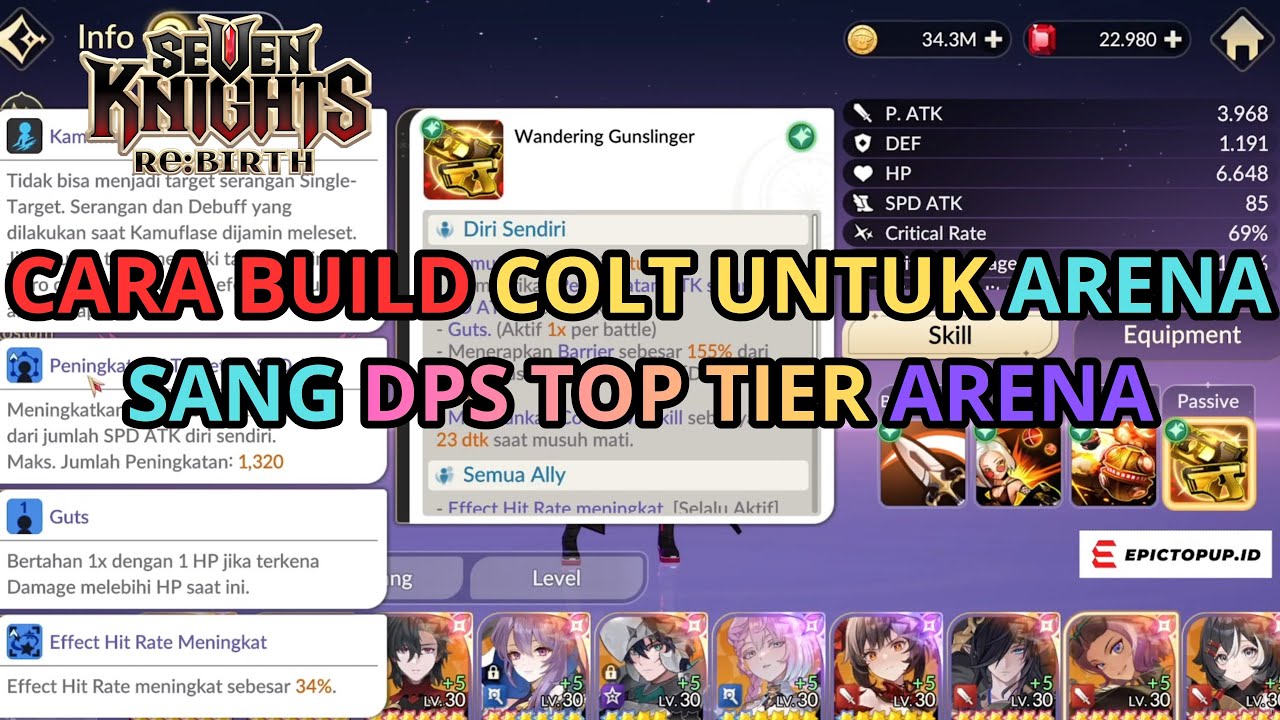 CARA BUILD COLT UNTUK ARENA SANG DPS TOP TIER ARENA - Seven Knights Re ...