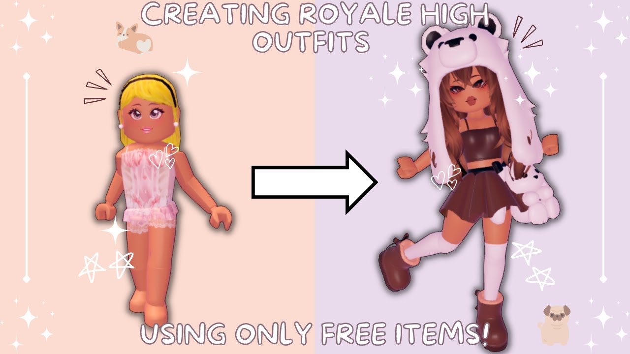 Creating Cute Royale High outfits using ONLY FREE ITEMS! | Roblox ...