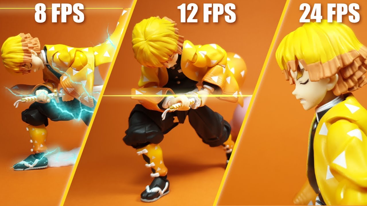 8 FPS vs 12 FPS vs 24 FPS | Thunder Breathing in 3 different frame ...