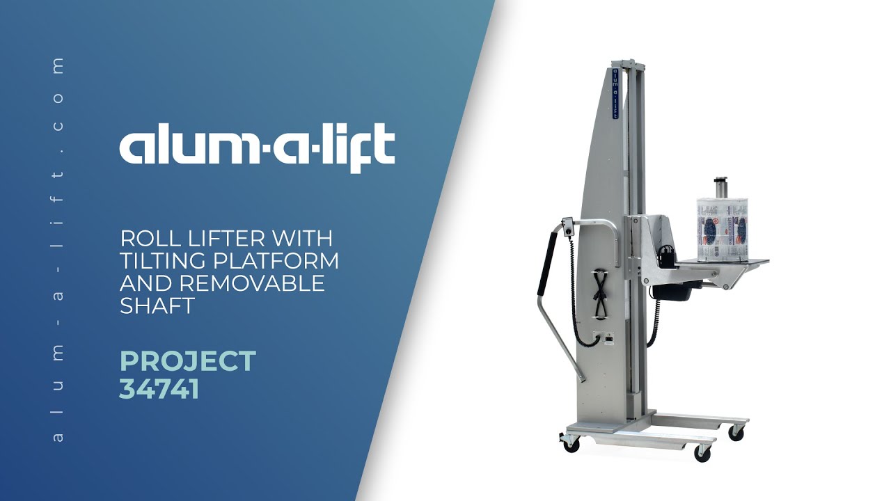Roll Lifter with Tilting Platform and Removable Shaft | Alum-a-Lift ...