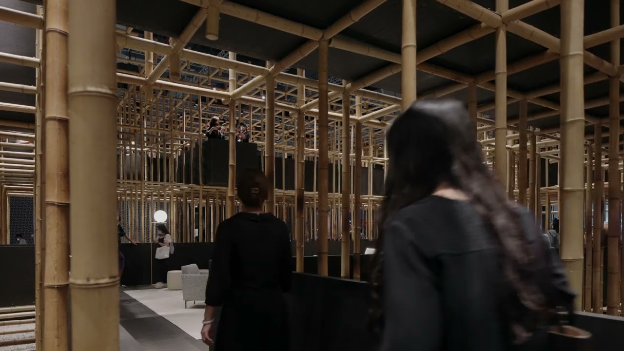 Neri&Hu creates a dense structural bamboo grid for this furniture ...