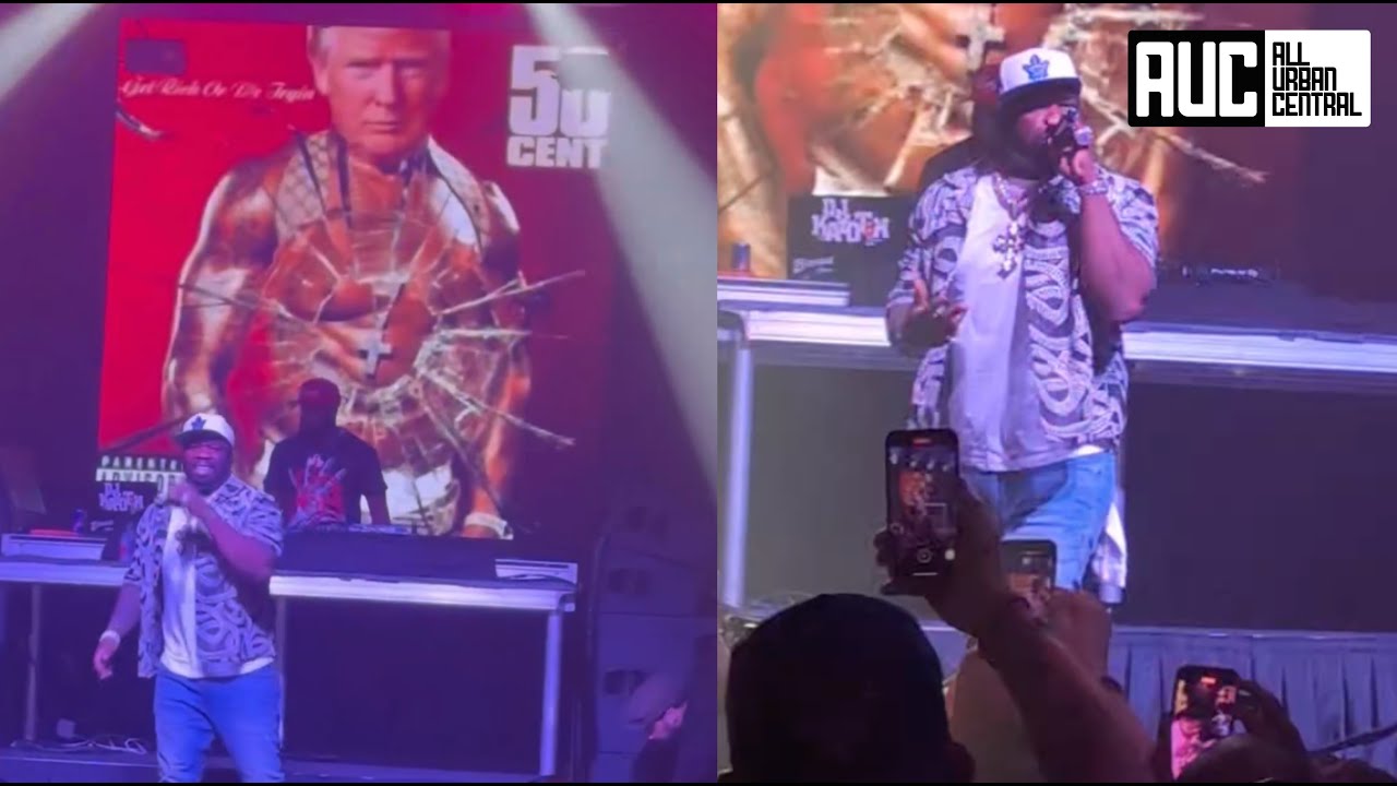 50 Cent Performs Many Men In Honor Of Donald Trump w His Face On Get ...