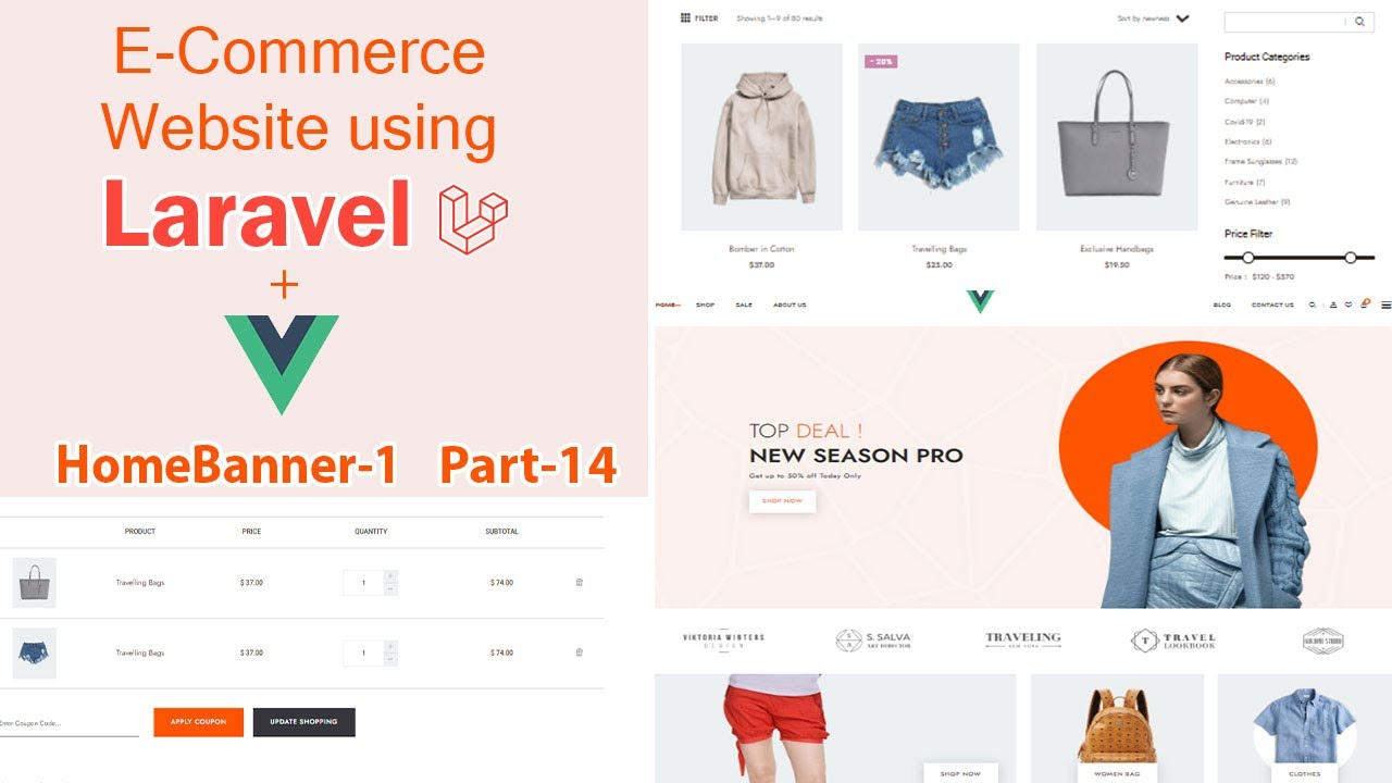 Part 14 |Build an E-commerce website using laravel with vue js | Home ...