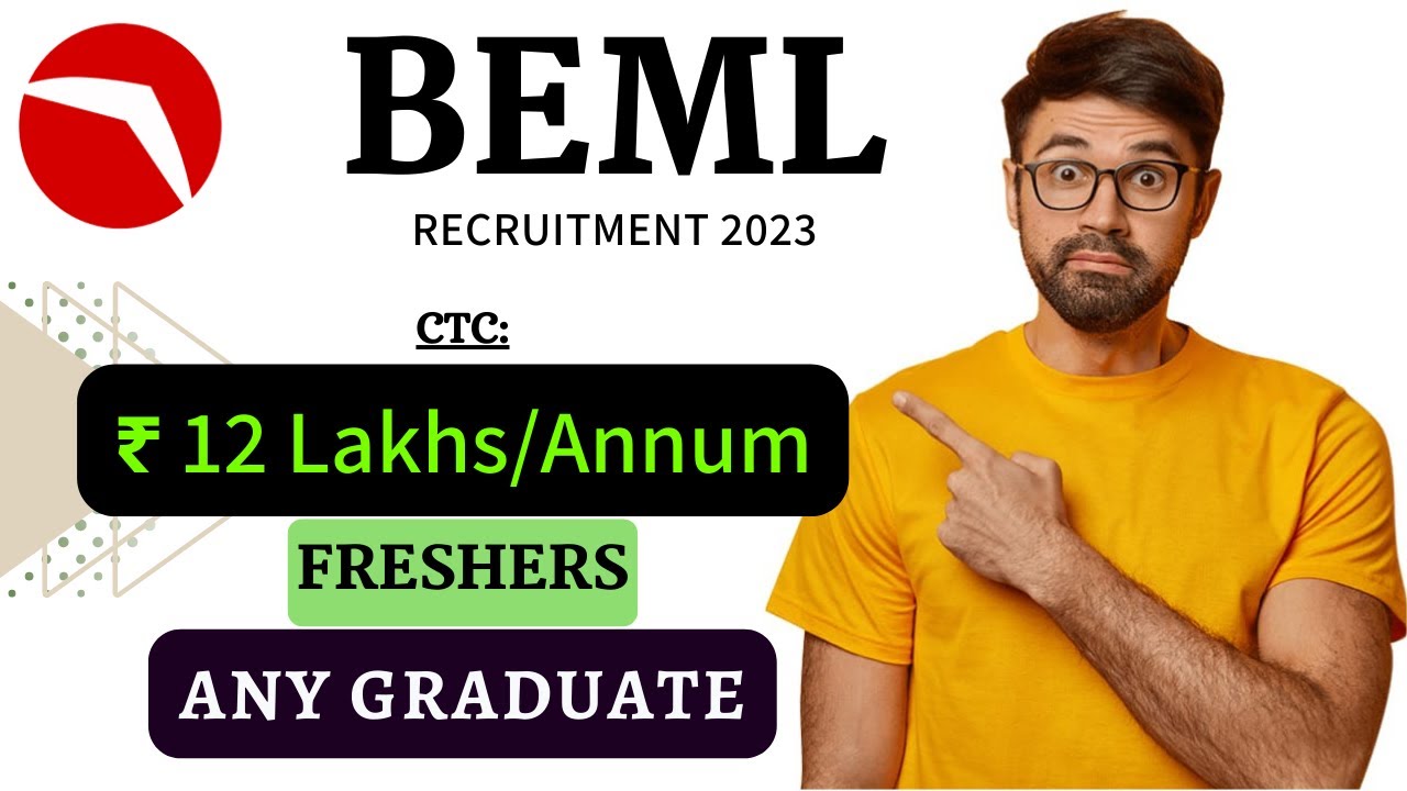 BEML Recruitment 2023 | WITHOUT GATE | Freshers | CTC: ₹12 Lakhs ...