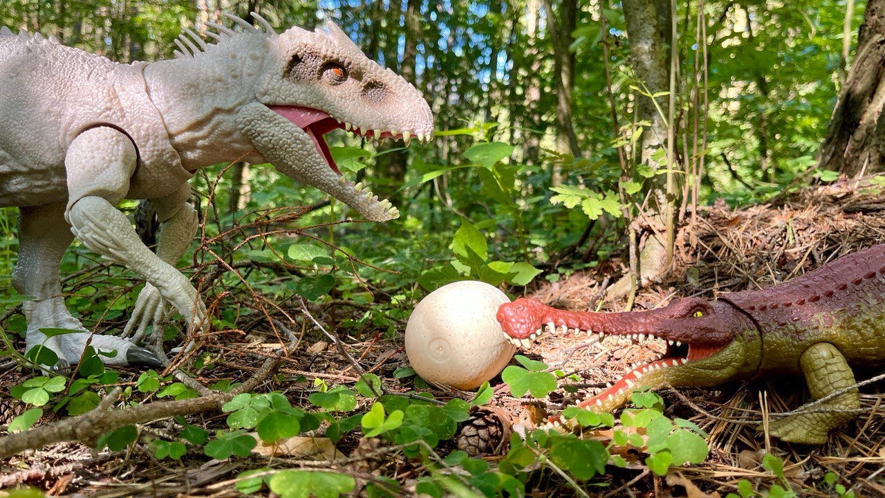 Indominus Rex VS Sarcosuchus. Fighting in the wild. Jurassic World Film ...