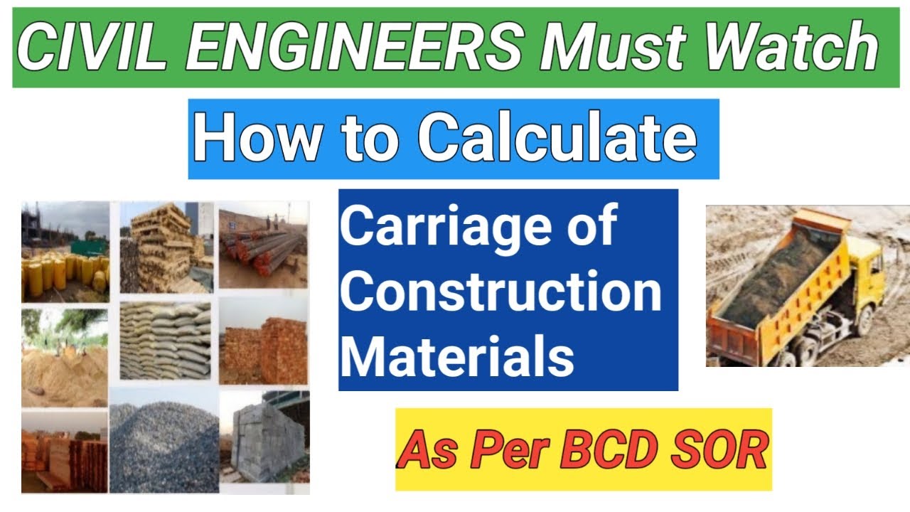 Calculate Carriage Cost of Construction Materials for Beginners in 2024 ...