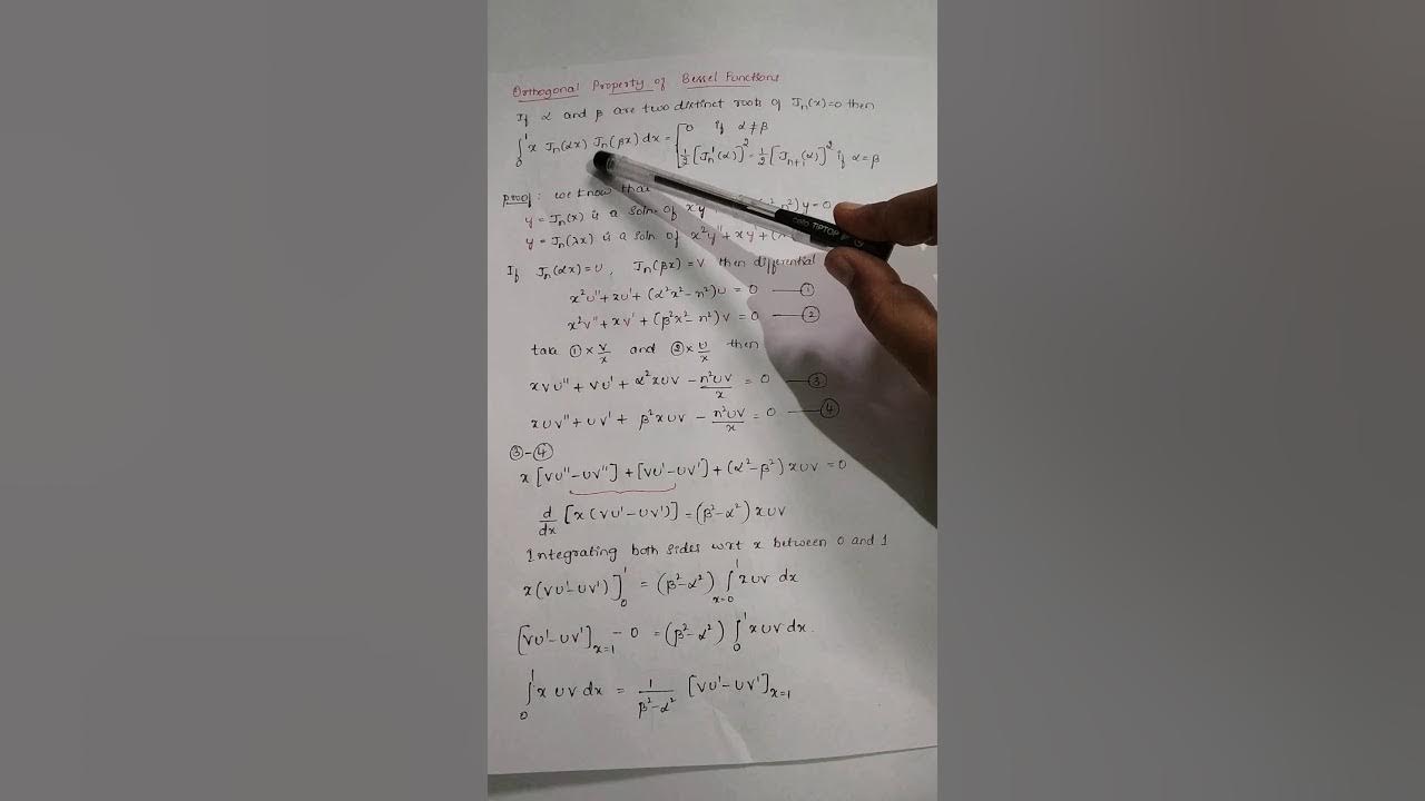 Orthogonal Property Of Bessel's Function : VTU Engineering Mathematics - YouTube