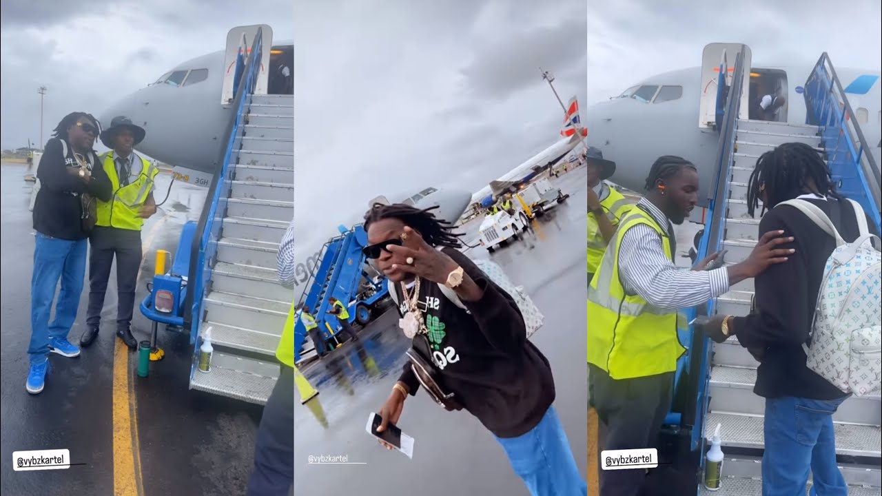 VYBZ KARTEL,ISHAWNA&THE TEAM LEAVING ST,KITTS TO MIAMI OMG THE GAZA ...