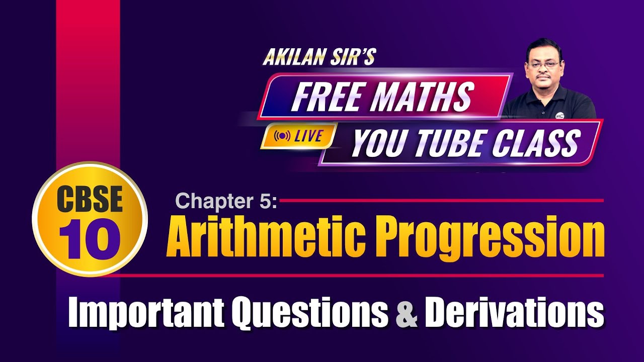 Arithmetic Progression | Most Important Questions & Tricks | Akilan Sir ...