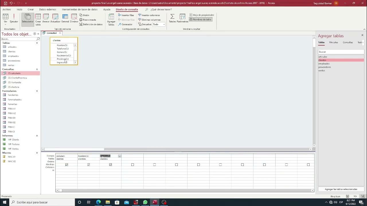 consulta de seleccion con criterio Access 😉 - YouTube