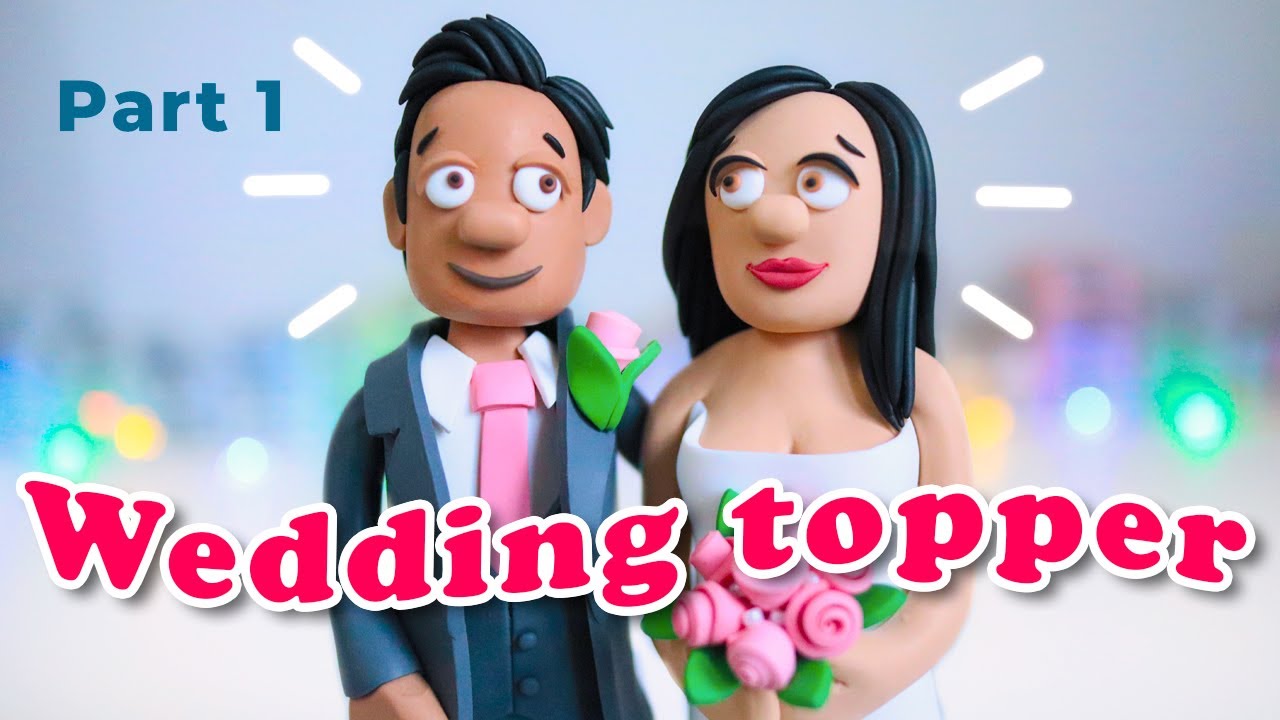 How to Make a WEDDING CAKE TOPPER with Polymer Clay | Part 1 - YouTube