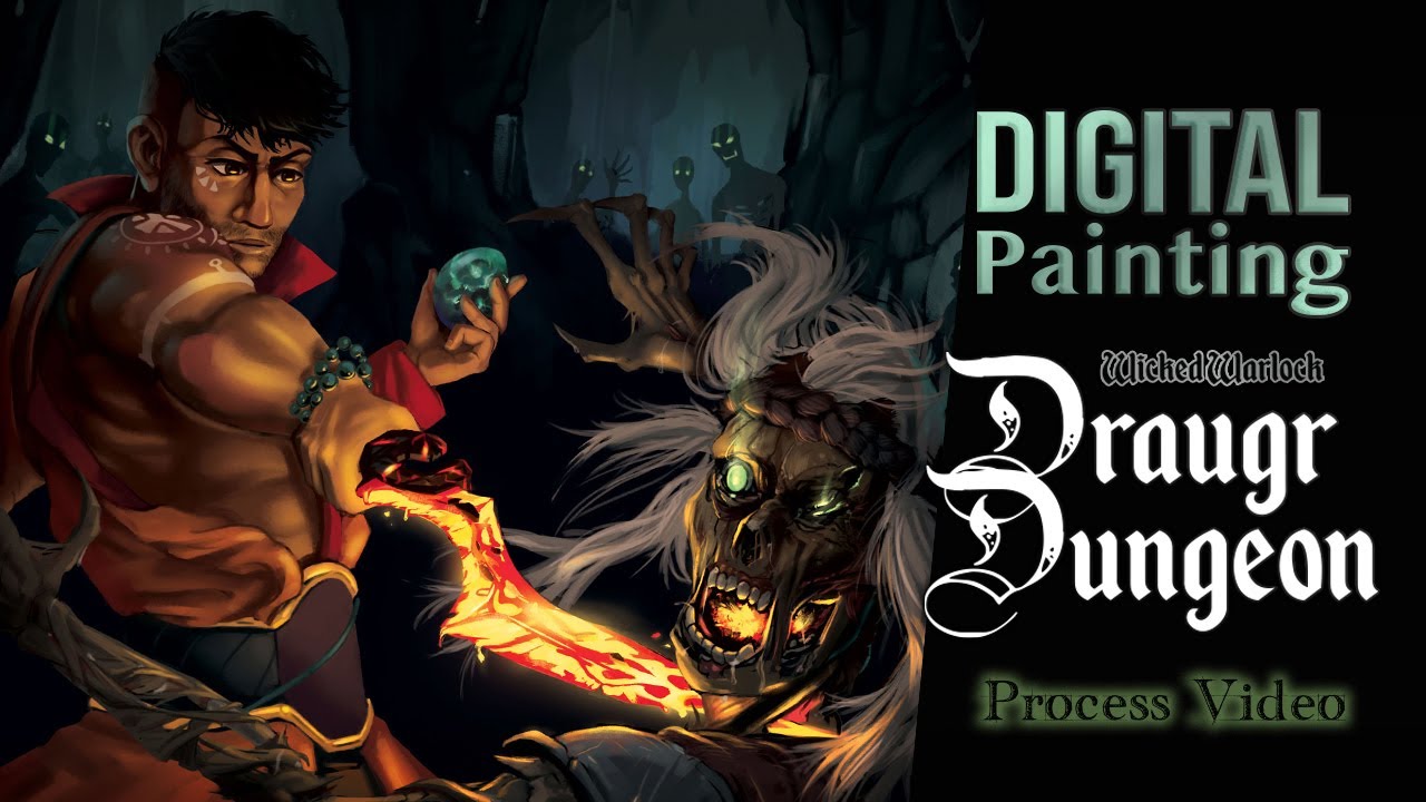 Draugr Dungeon Digital Painting Process - YouTube