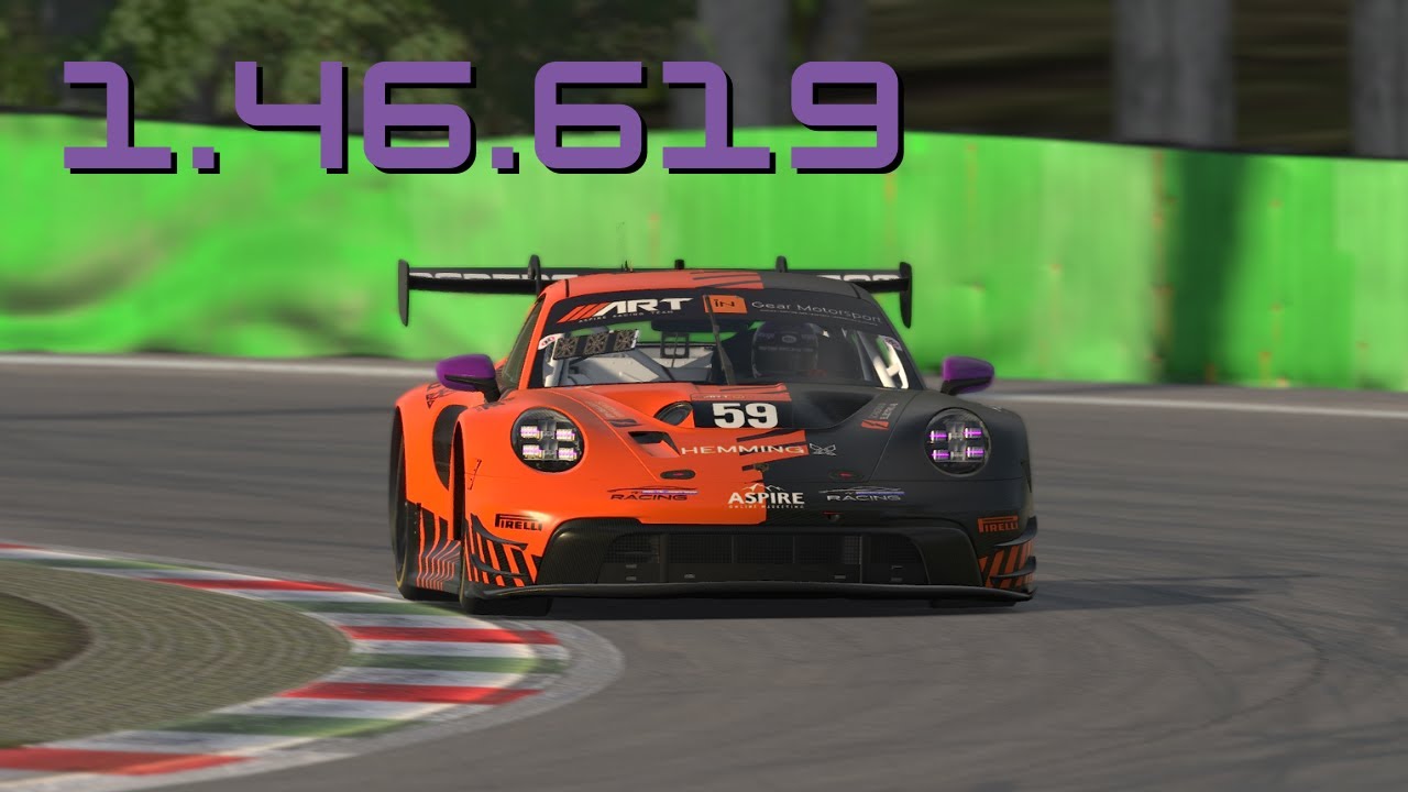 iRacing Monza Hotlap - Porsche 911 GT3R 992 - 1.46.619 - YouTube