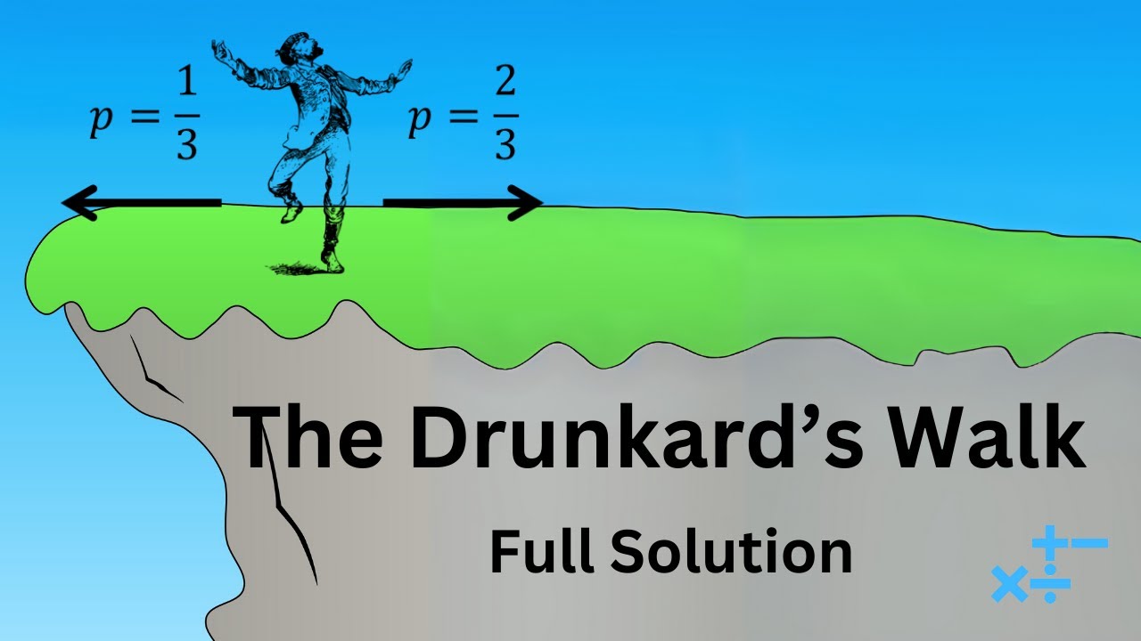 The Drunkard's Walk - Full Solution - Tricky Probability Maths Problem - YouTube