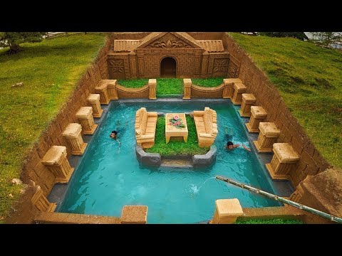 100 Days Building A Modern Underground Hut With A Grass Roof And A ...