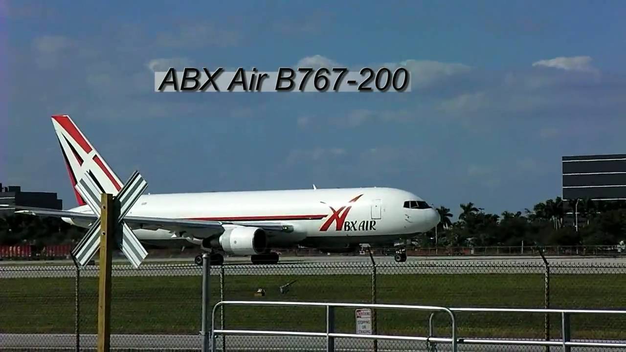 ABX Air Cargo B767-200 Takeoff - RWY 09 - Miami Int'l Airport - YouTube